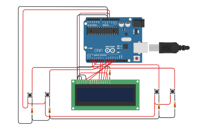 Circuit design PING PONG LCD GAME - Tinkercad