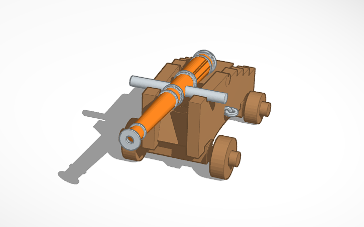 3D design naval cannon - Tinkercad