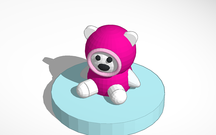 3D design cute polar bear - Tinkercad