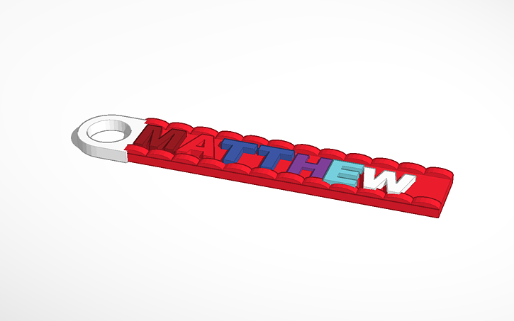 3D design Matthew name tag - Tinkercad