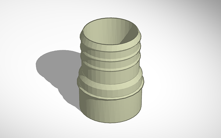 3D design Shop Vac Hose End with ridge for cyclone lid - Tinkercad