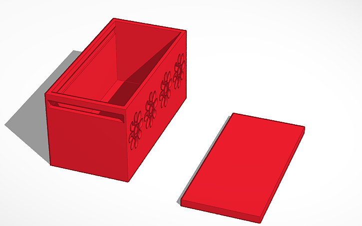 3D design sliding lid box - Tinkercad