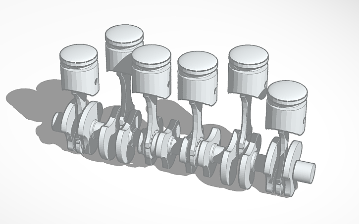 3D design pistons with crankshaft - Tinkercad