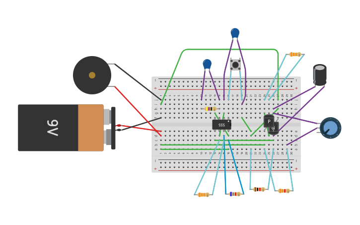 Circuit design Project 16: Electronic Canary - Tinkercad