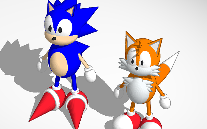 3D design Sonic & Tails - Tinkercad