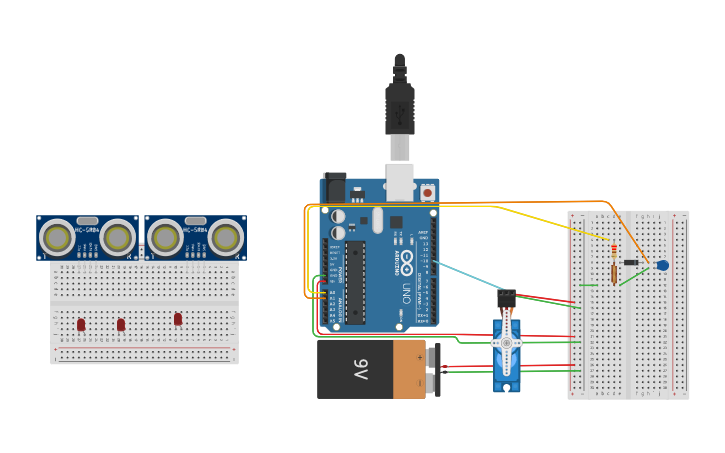 Circuit design metal detector trash bin - Tinkercad