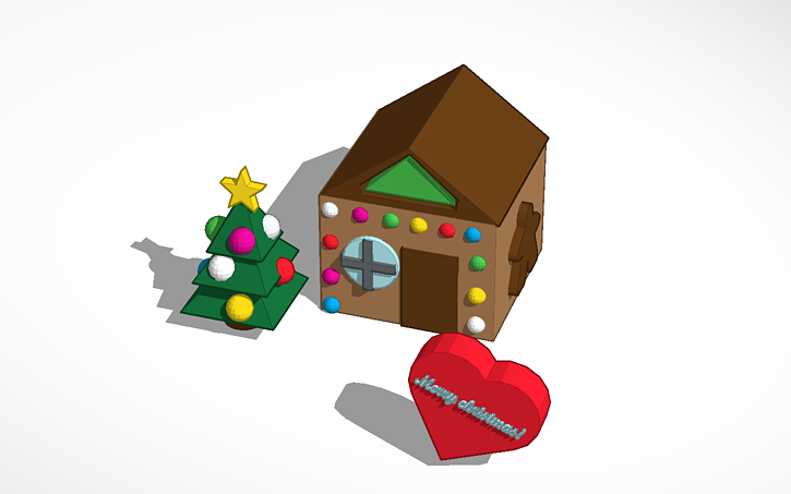 3D design ginger bread house - Tinkercad