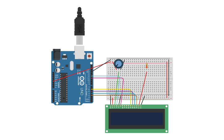 Circuit design POT - Arduino - Tinkercad