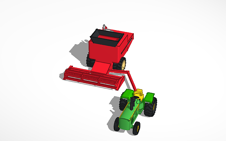 3D design john deere 5020 wheatland pulling international 1482 combine ...