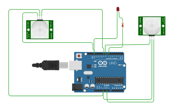 Circuit design VISITOR COUNTER | Tinkercad