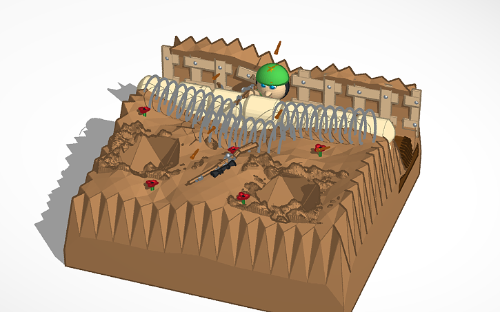 3D design WW1 British Trench - Tinkercad