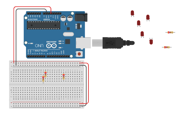 Circuit design Copy of Led RGB esercizio 1 | Tinkercad