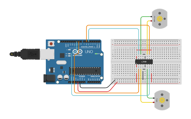 Circuit design Motordrivare | Tinkercad