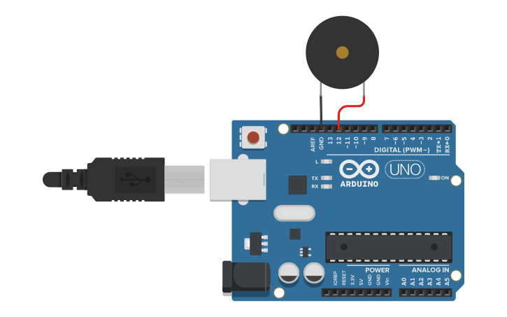 Circuit design 2.5 Active Buzzer - Tinkercad