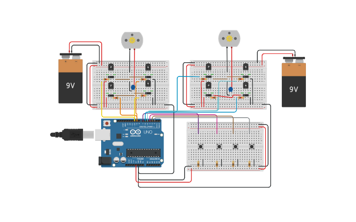 Circuit design Motor controller using transistor - Tinkercad