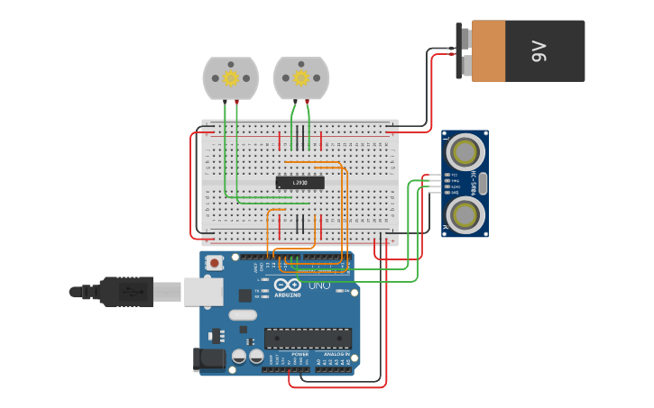 Circuit design ROBORT SENSOR - Tinkercad