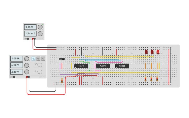 Circuit design SYNCHRONOUS UP COUNTER - Tinkercad
