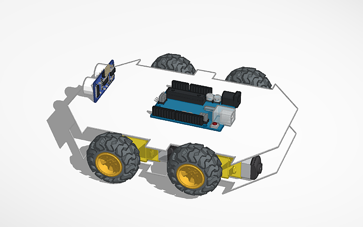 3D design arduino ultra sonic car - Tinkercad