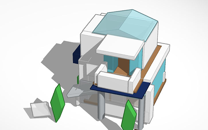3D design Modern Day Mansion House - Tinkercad