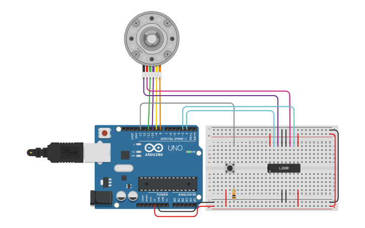Circuit Design Motor Stepper Con Final De Carrera Tinkercad
