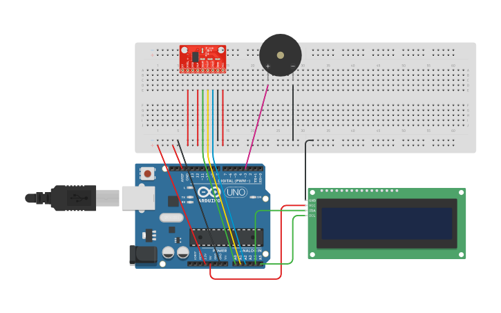 Circuit design Earthquake Detector - Tinkercad
