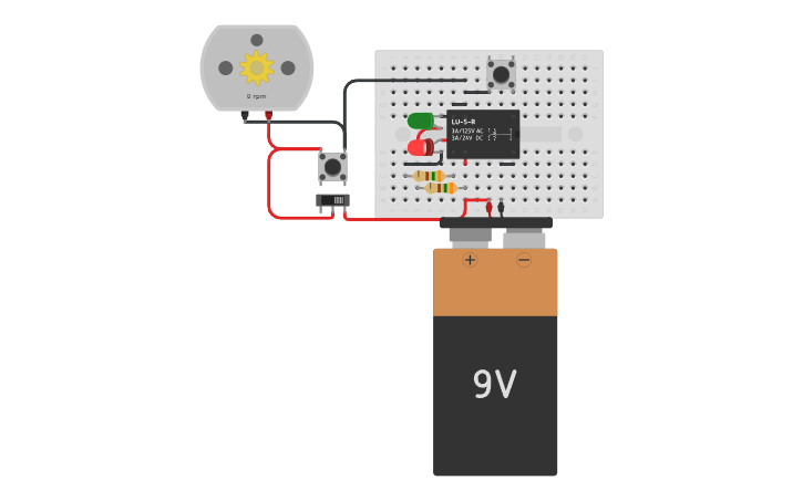 Circuit design Short circuit Protection Relay - Tinkercad