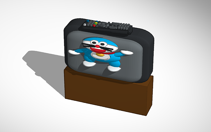 3D design Tv Remote and Tv with Doraemon | Tinkercad