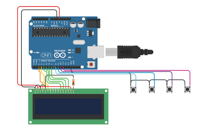 Circuit design stop watch - Tinkercad