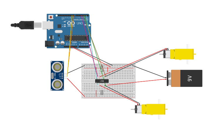 Circuit design Rover - Tinkercad