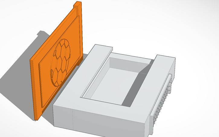 3D design Soccer/Football Slide Drawer Box - Tinkercad