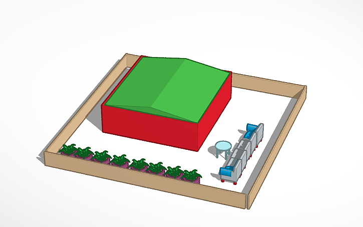 3D design Home with Garden - Tinkercad