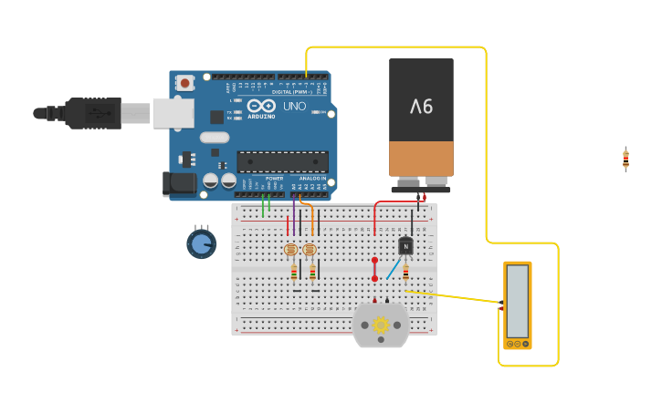 Circuit design MOTOR CONTROLADO POR ARDUINO - Tinkercad