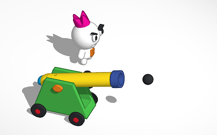 3D design Beany and his cannon - Tinkercad