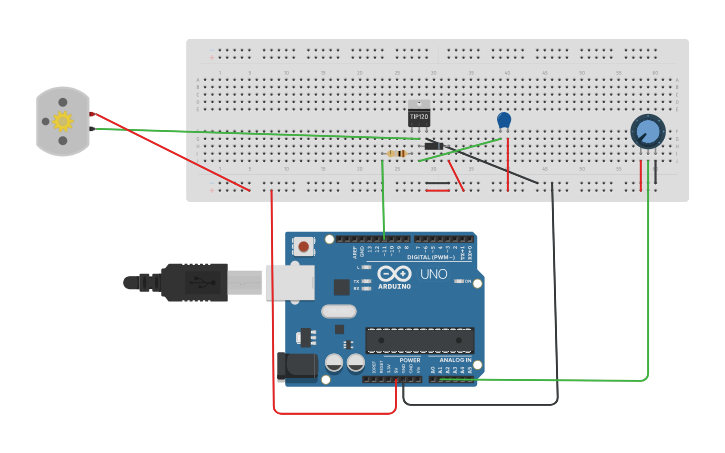 Circuit design programación pwm - Tinkercad