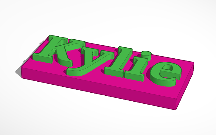 3D design Kylie Name Plate | Tinkercad