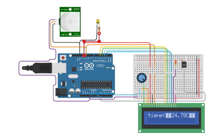 Circuit Design Termómetro Tinkercad