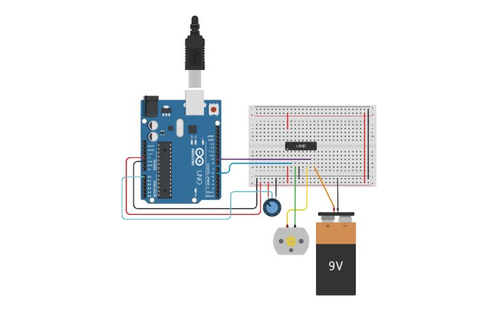 Circuit design DC Motor - Tinkercad