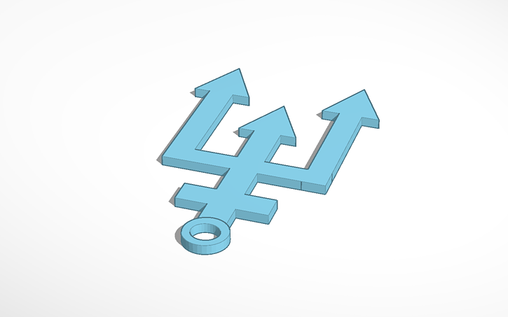3D design Percy Jackson Trident Keychain - Tinkercad