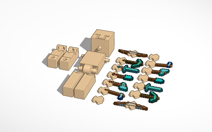 3D design Steve Template Full set | Tinkercad