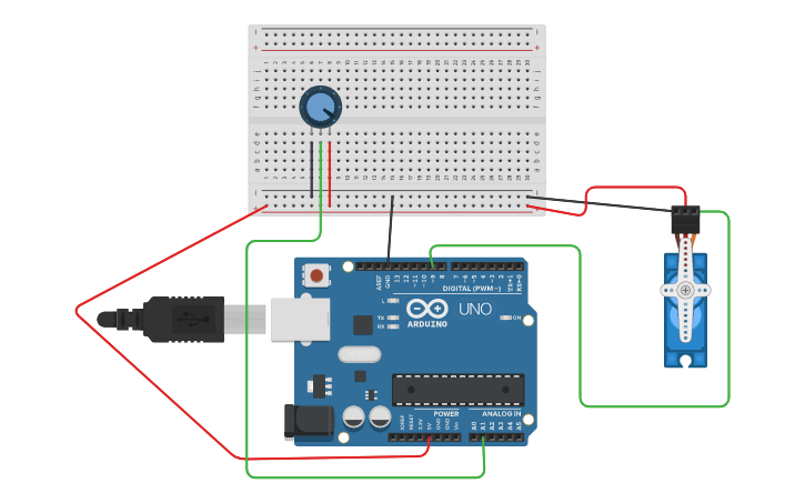 Circuit design Controlling the Speed of Servo Motor with Arduino using PWM - Tinkercad