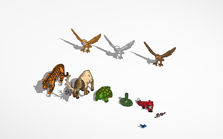 3D design Assorted Animals - Tinkercad