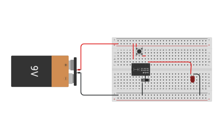 Circuit design COMPUERTA NOT - Tinkercad