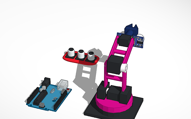 3D design Widad Arm Robot 3DOF - Tinkercad