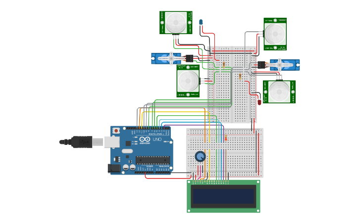 Circuit Design Mall Automatic Sliding Door With Visitor Counter Tinkercad