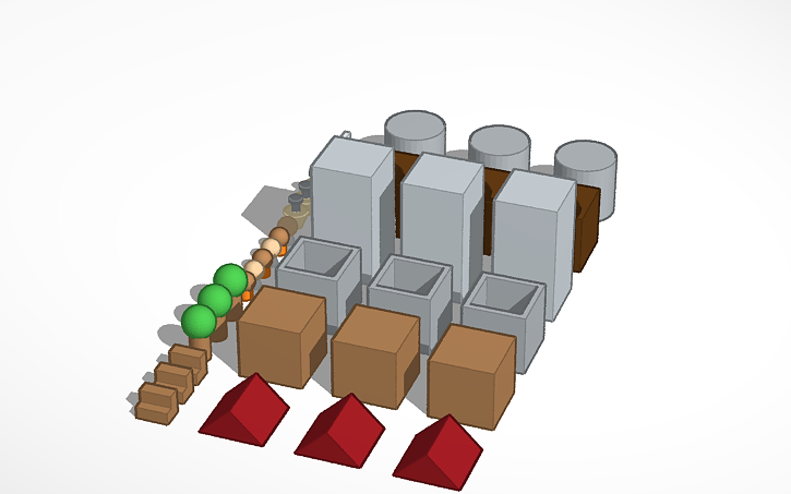 3D design Tiny Town Building Blocks | Tinkercad