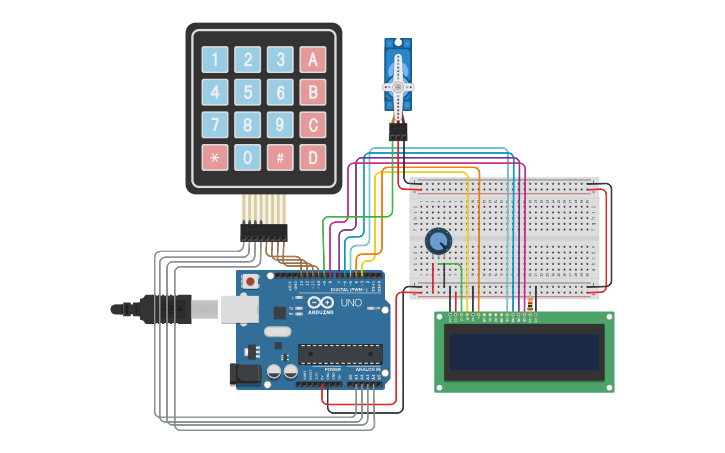 Circuit design Kelompok 45-Combination Lock | Tinkercad
