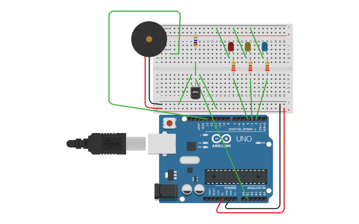 Circuit design MIP temperature sensor NTC - Tinkercad