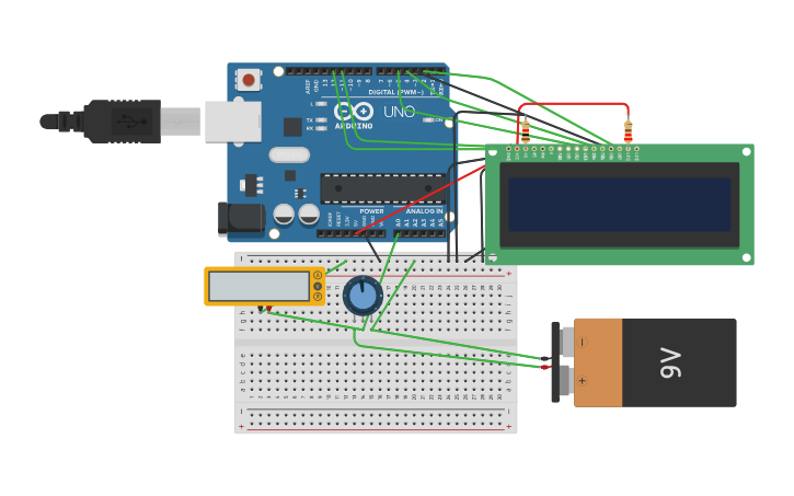 Circuit design sensor de presión digital - Tinkercad