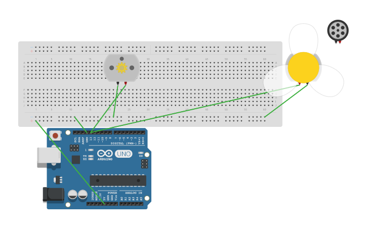 Circuit design DC motor - Tinkercad