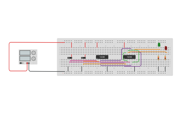 Circuit design half adder using nand gates - Tinkercad